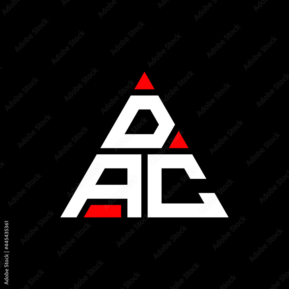 DAC triangle letter logo design with triangle shape. DAC triangle logo ...