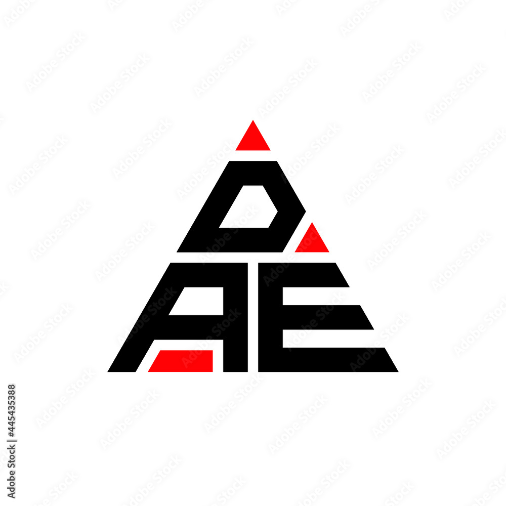 DAE triangle letter logo design with triangle shape. DAE triangle logo ...