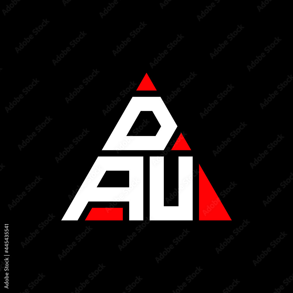 DAU triangle letter logo design with triangle shape. DAU triangle logo ...