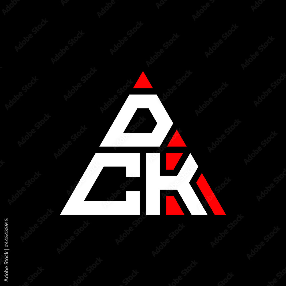 DCK triangle letter logo design with triangle shape. DCK triangle logo design monogram. DCK ...