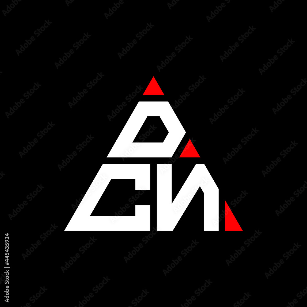 DCN triangle letter logo design with triangle shape. DCN triangle logo ...