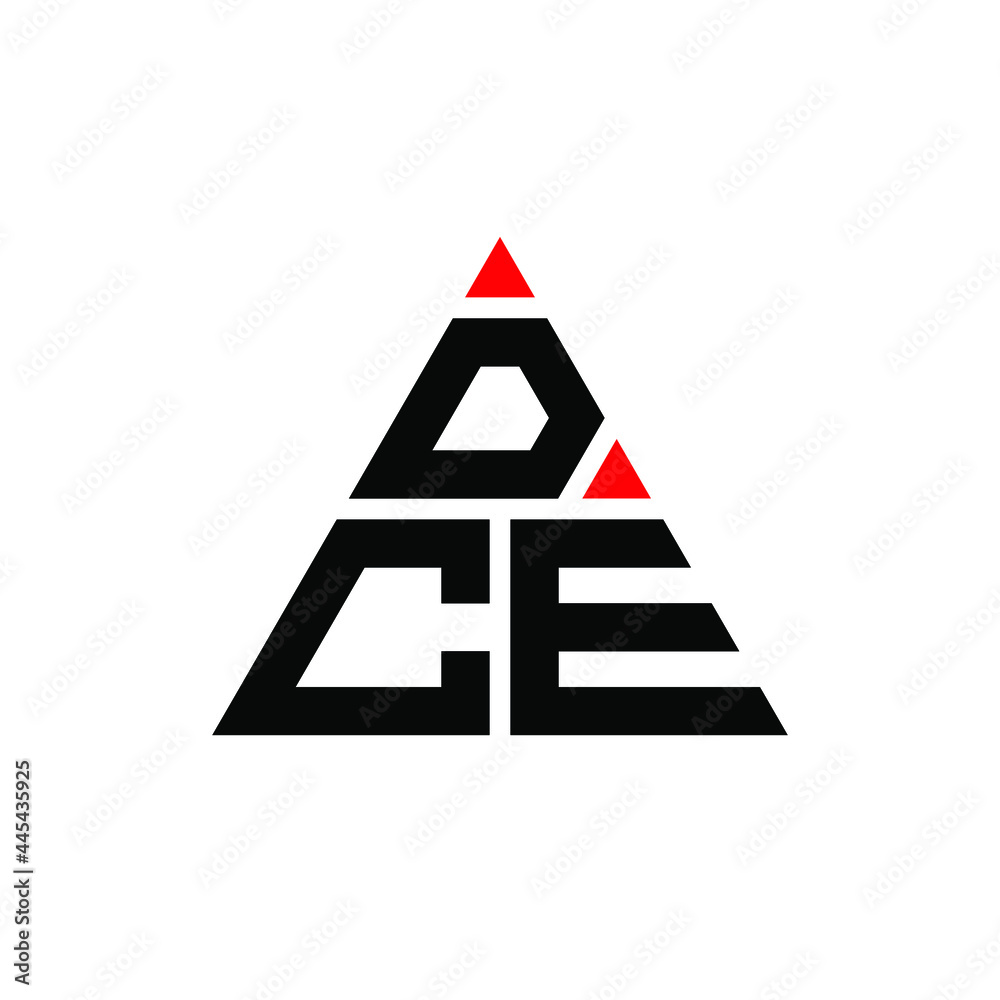 DCE triangle letter logo design with triangle shape. DCE triangle logo ...