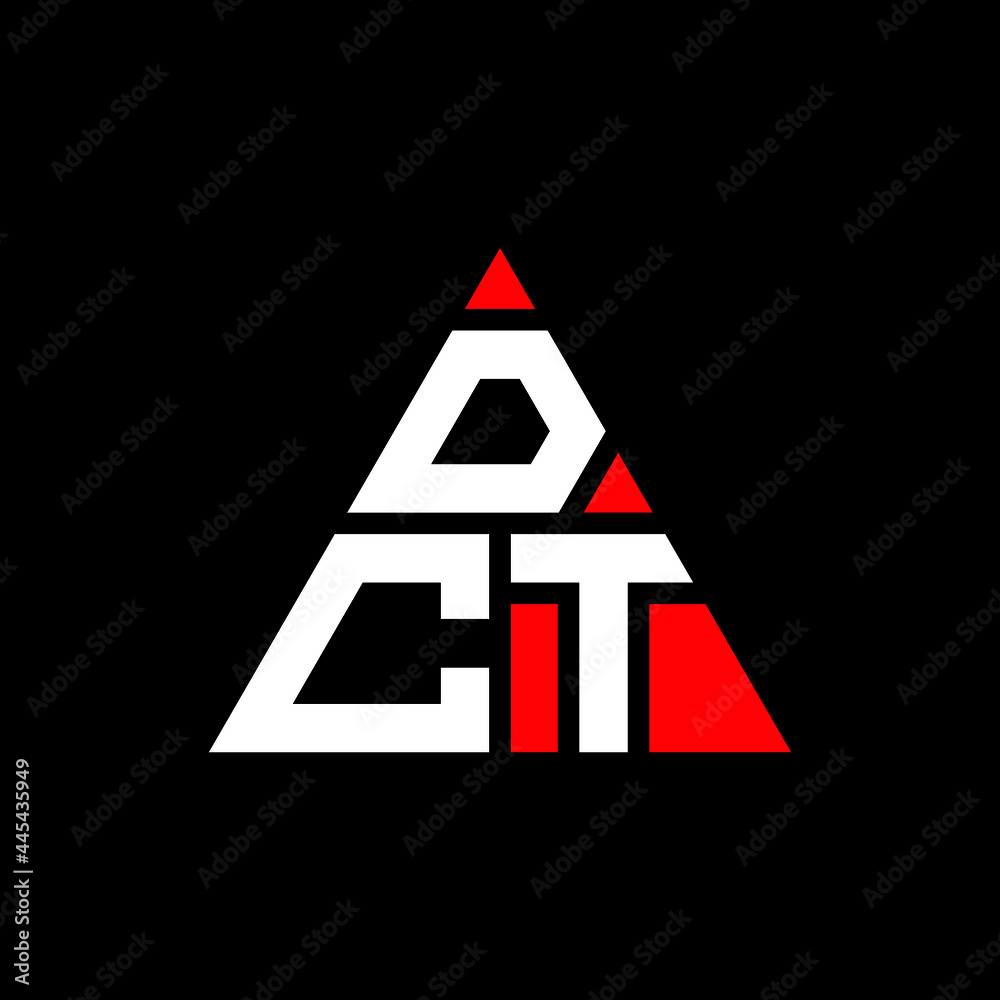 DCT triangle letter logo design with triangle shape. DCT triangle logo design monogram. DCT ...
