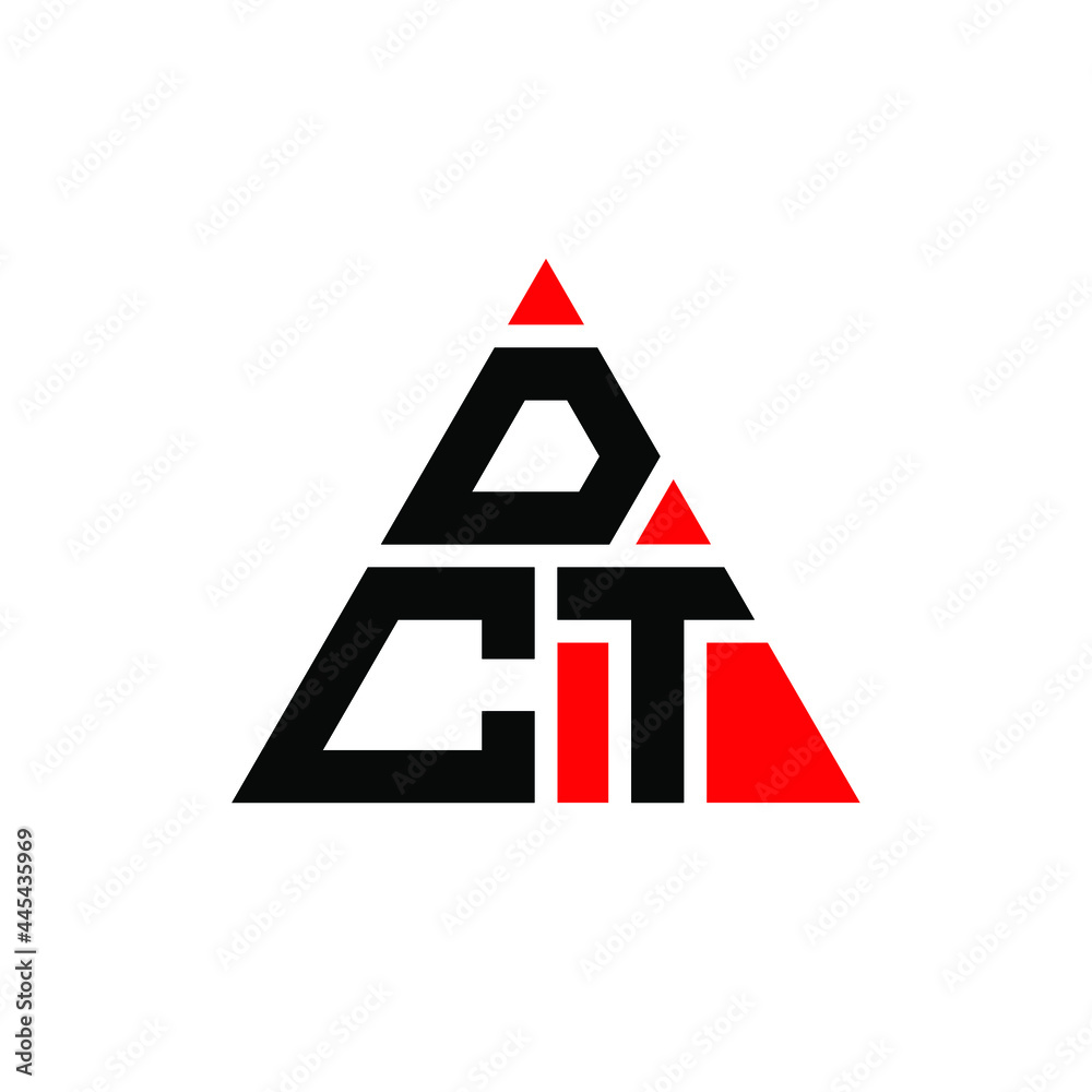 DCT triangle letter logo design with triangle shape. DCT triangle logo ...
