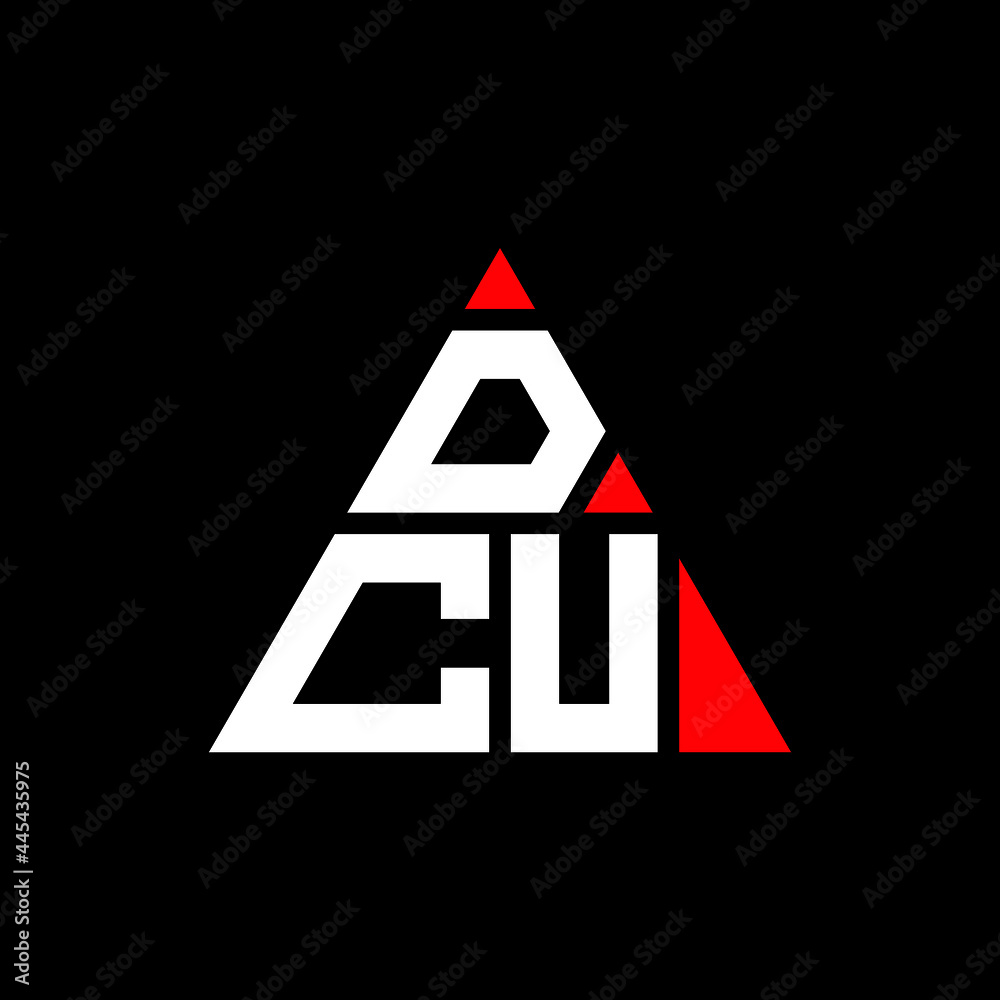 DCU triangle letter logo design with triangle shape. DCU triangle logo ...
