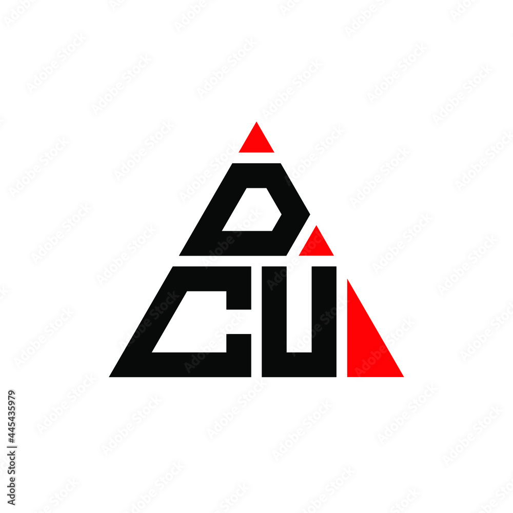DCU triangle letter logo design with triangle shape. DCU triangle logo ...