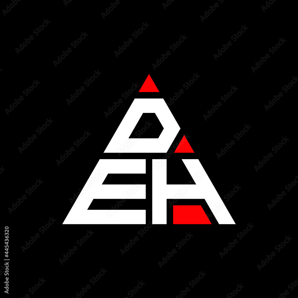 DEH triangle letter logo design with triangle shape. DEH triangle logo ...