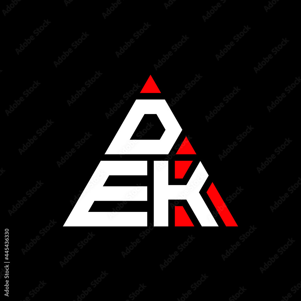 DEK triangle letter logo design with triangle shape. DEK triangle logo ...