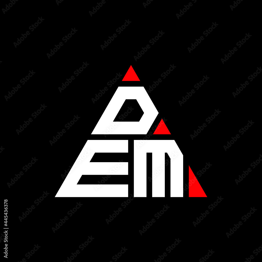 DEM triangle letter logo design with triangle shape. DEM triangle logo ...