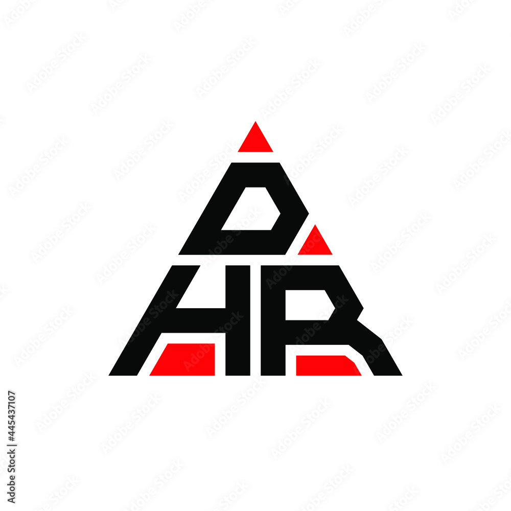 DHR triangle letter logo design with triangle shape. DHR triangle logo ...