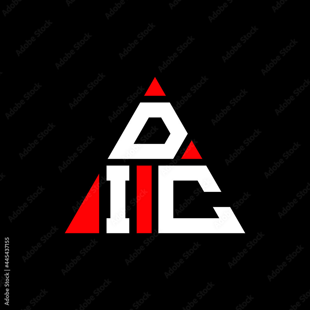 DIC triangle letter logo design with triangle shape. DIC triangle logo ...