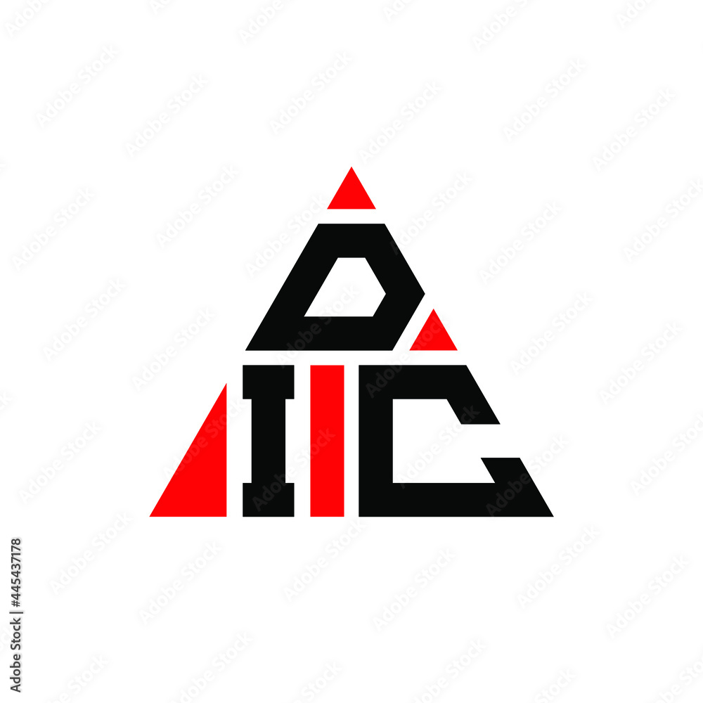 DIC triangle letter logo design with triangle shape. DIC triangle logo ...