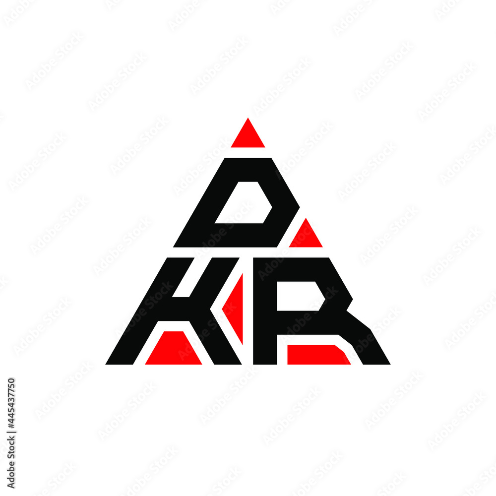 DKR triangle letter logo design with triangle shape. DKR triangle logo ...