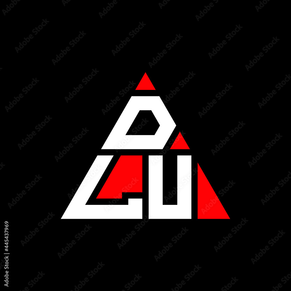 DLU triangle letter logo design with triangle shape. DLU triangle logo ...