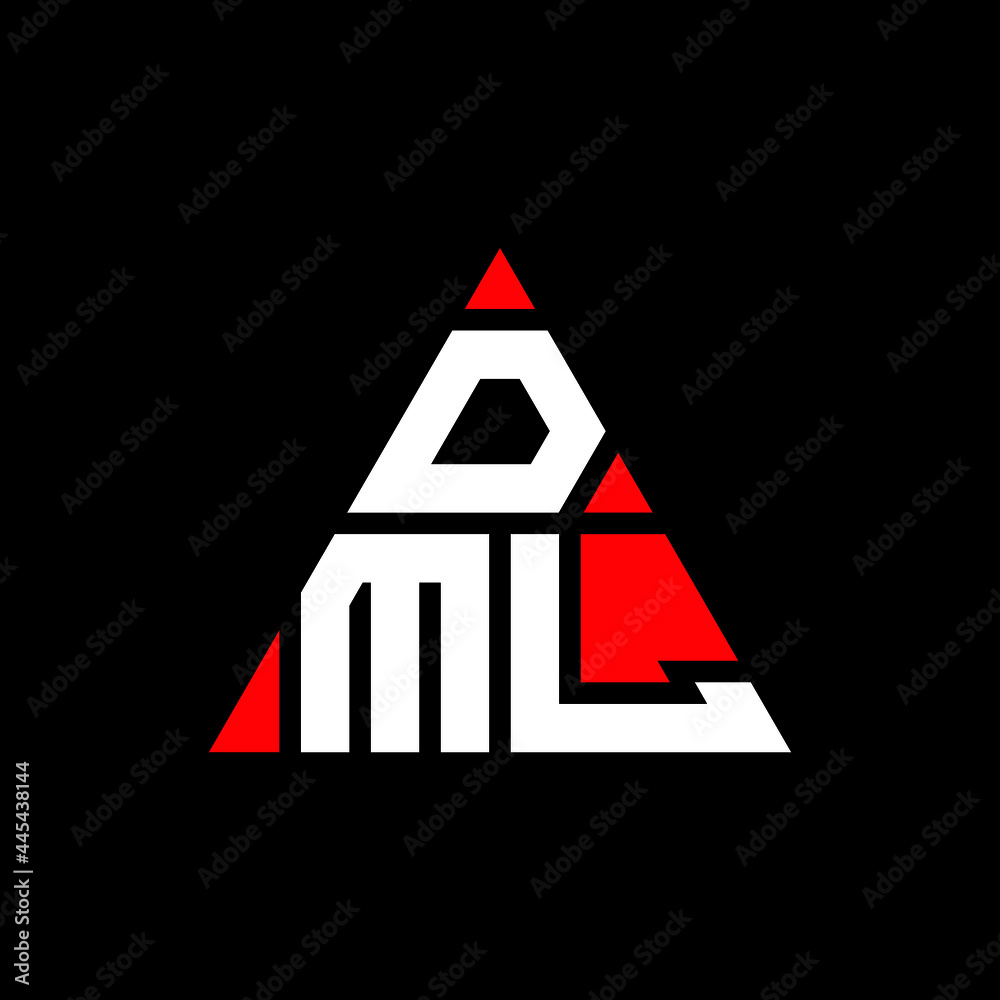 DML triangle letter logo design with triangle shape. DML triangle logo ...