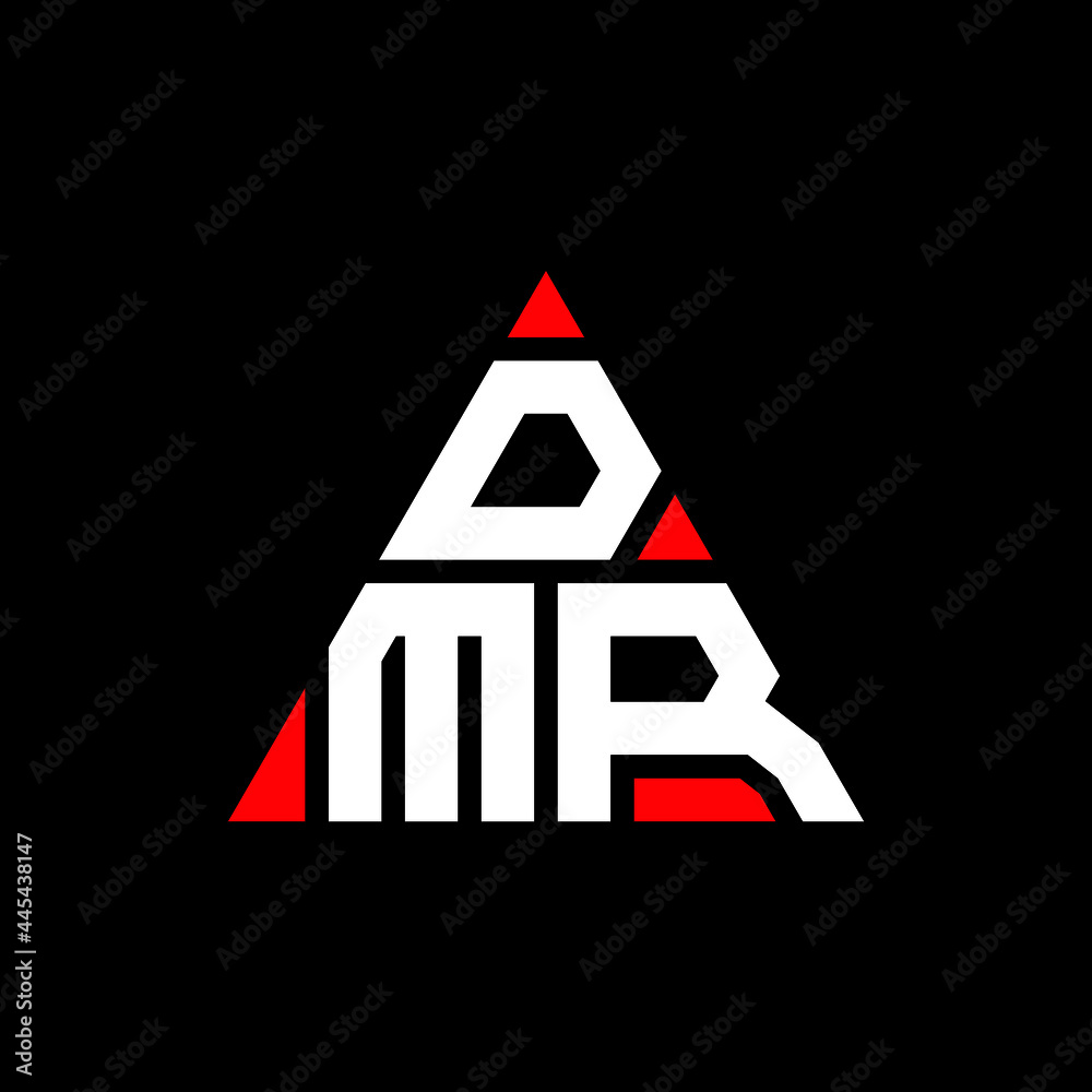 DMR triangle letter logo design with triangle shape. DMR triangle logo ...