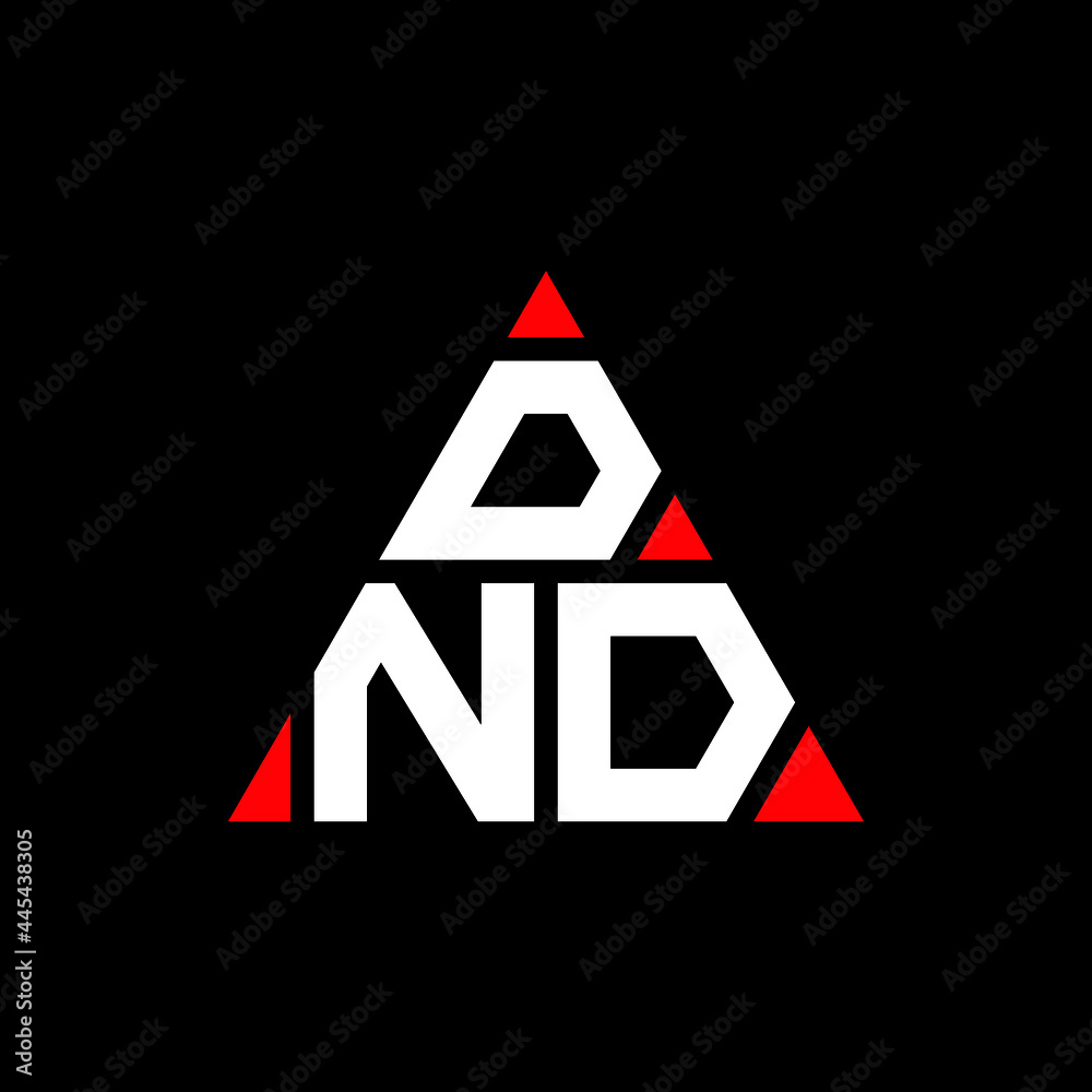 DND triangle letter logo design with triangle shape. DND triangle logo ...