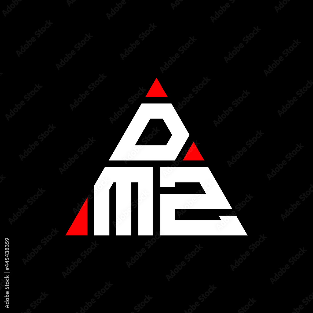 DMZ triangle letter logo design with triangle shape. DMZ triangle logo ...