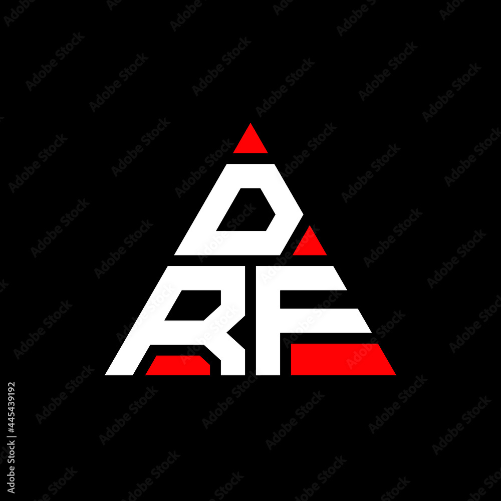 DRF triangle letter logo design with triangle shape. DRF triangle logo ...