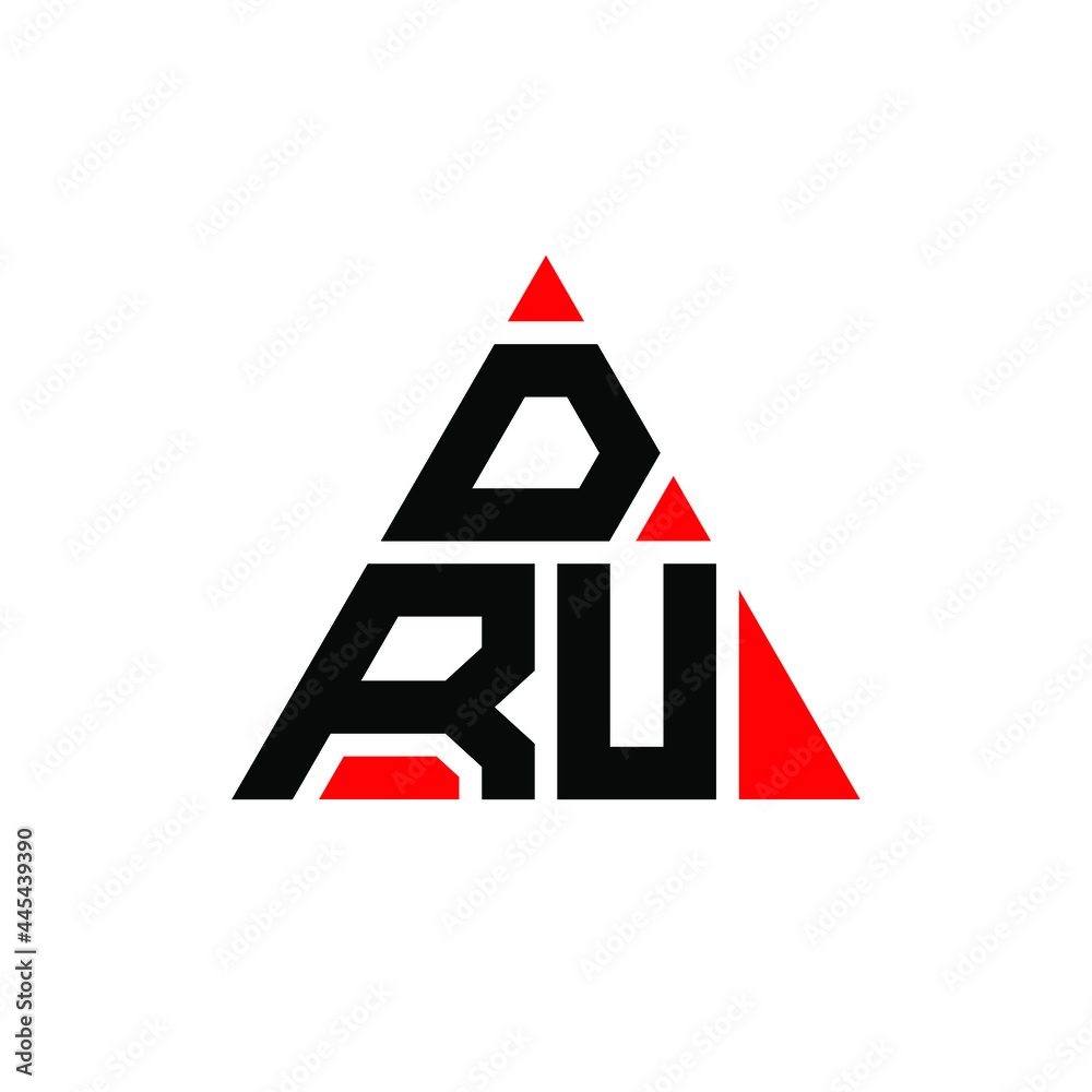 DRW triangle letter logo design with triangle shape. DRU triangle logo ...