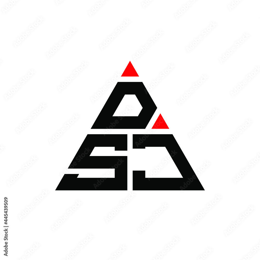 DSJ triangle letter logo design with triangle shape. DSJ triangle logo ...