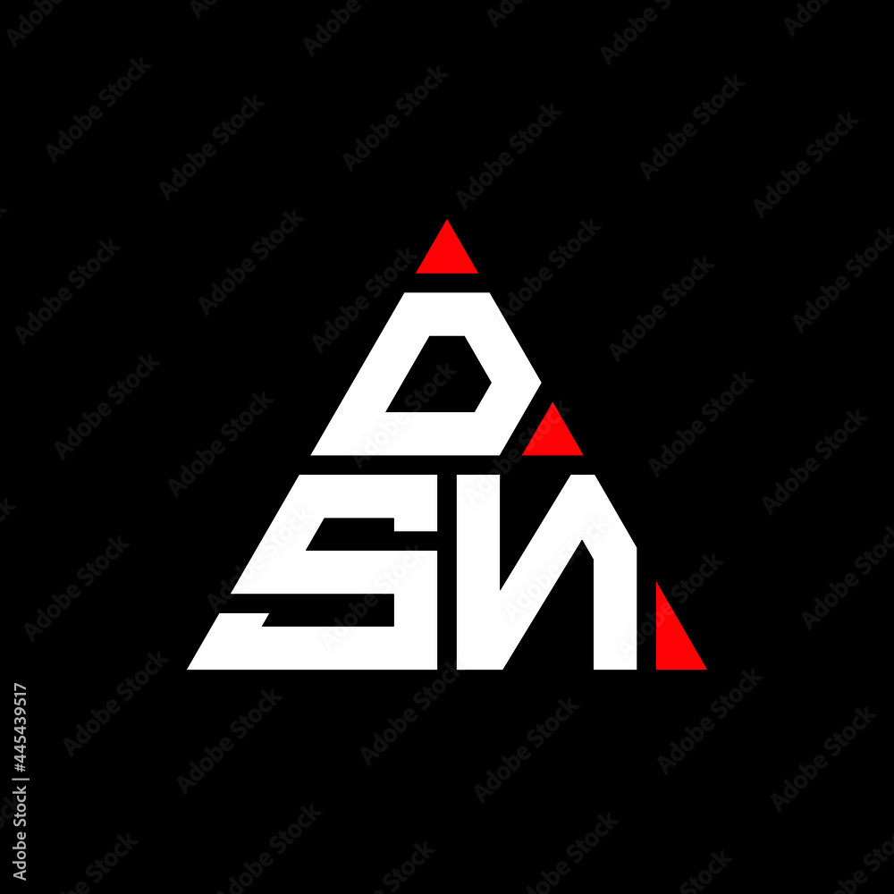 DSN triangle letter logo design with triangle shape. DSN triangle logo ...