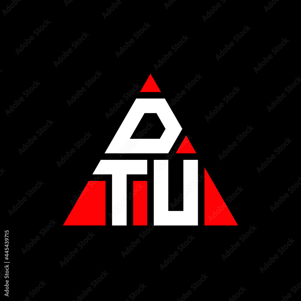 DTU triangle letter logo design with triangle shape. DTU triangle logo ...