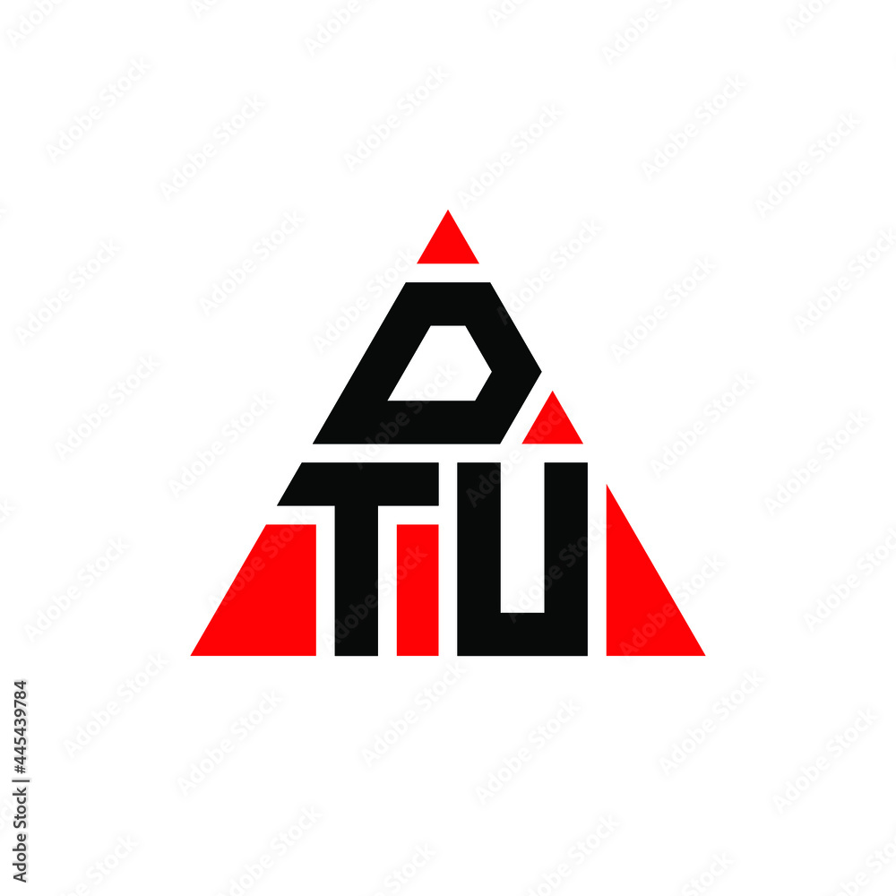 DTU triangle letter logo design with triangle shape. DTU triangle logo ...
