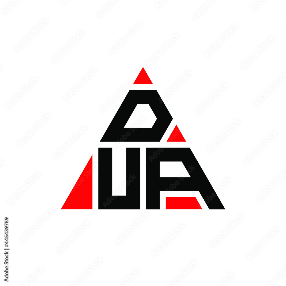 DUA triangle letter logo design with triangle shape. DUA triangle logo ...