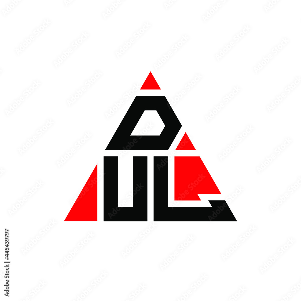 Vetor do Stock: DUL triangle letter logo design with triangle shape ...
