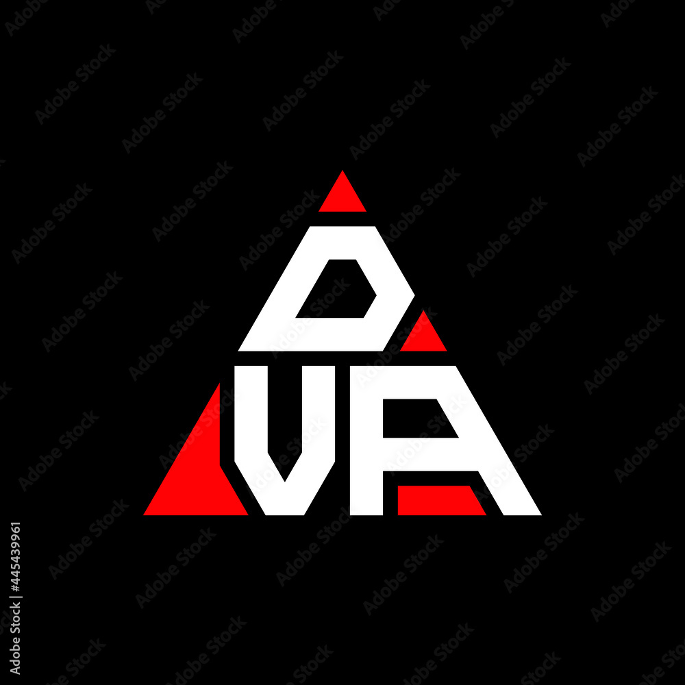 DVA triangle letter logo design with triangle shape. DVA triangle logo ...