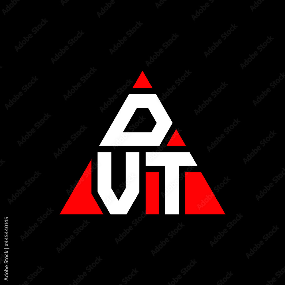 DVT triangle letter logo design with triangle shape. DVT triangle logo ...