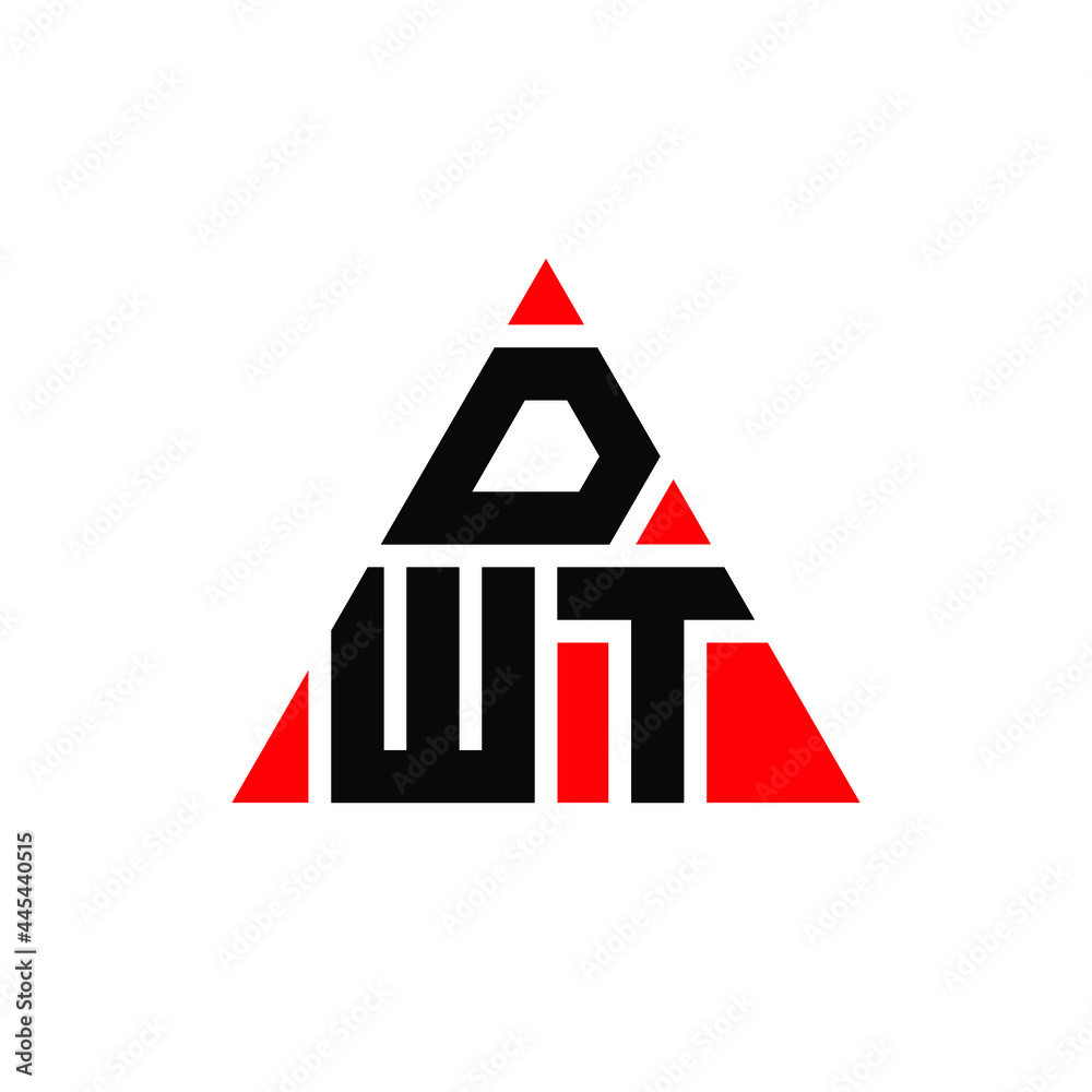 DWT triangle letter logo design with triangle shape. DWT triangle logo ...