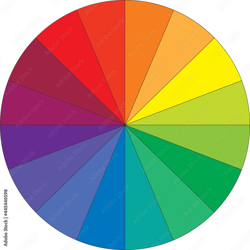 16 color color wheel on white back ground Stock Illustration | Adobe Stock