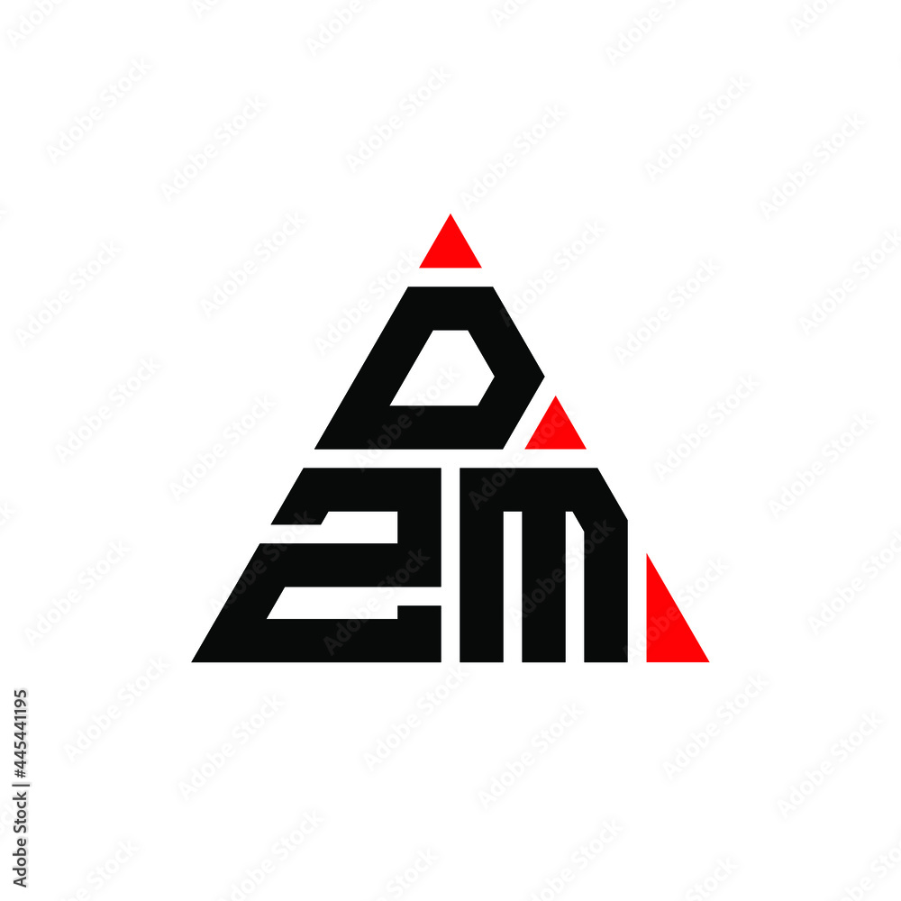 DZM triangle letter logo design with triangle shape. DZM triangle logo ...