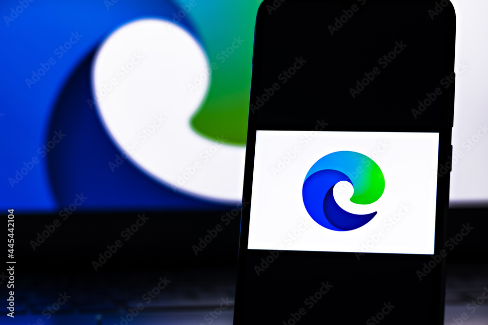 Editorial photo on Microsoft Edge theme. Illustrative photo for news ...