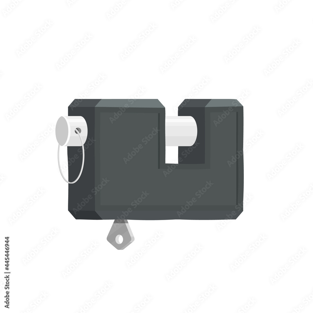Lock. Hanging locked iron padlock. Flat cartoon vector illustration ...