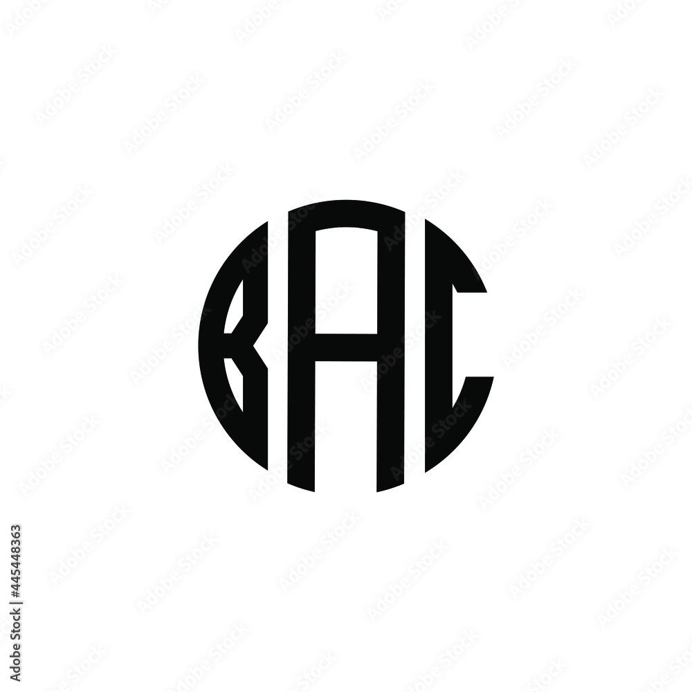 Bac Letter Logo Design Bac Letter In Circle Shape Bac Creative Three Letter Logo Logo With
