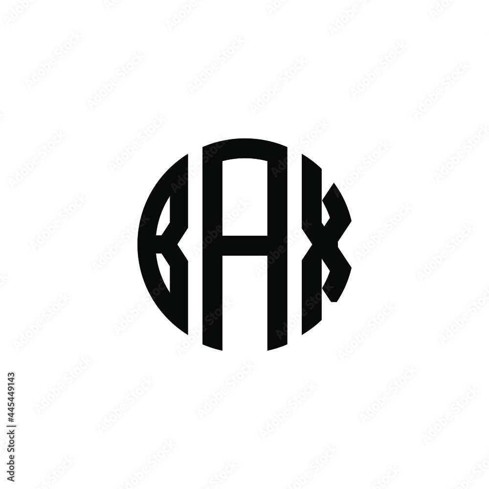 BAX letter logo design. BAX letter in circle shape. BAX Creative three ...