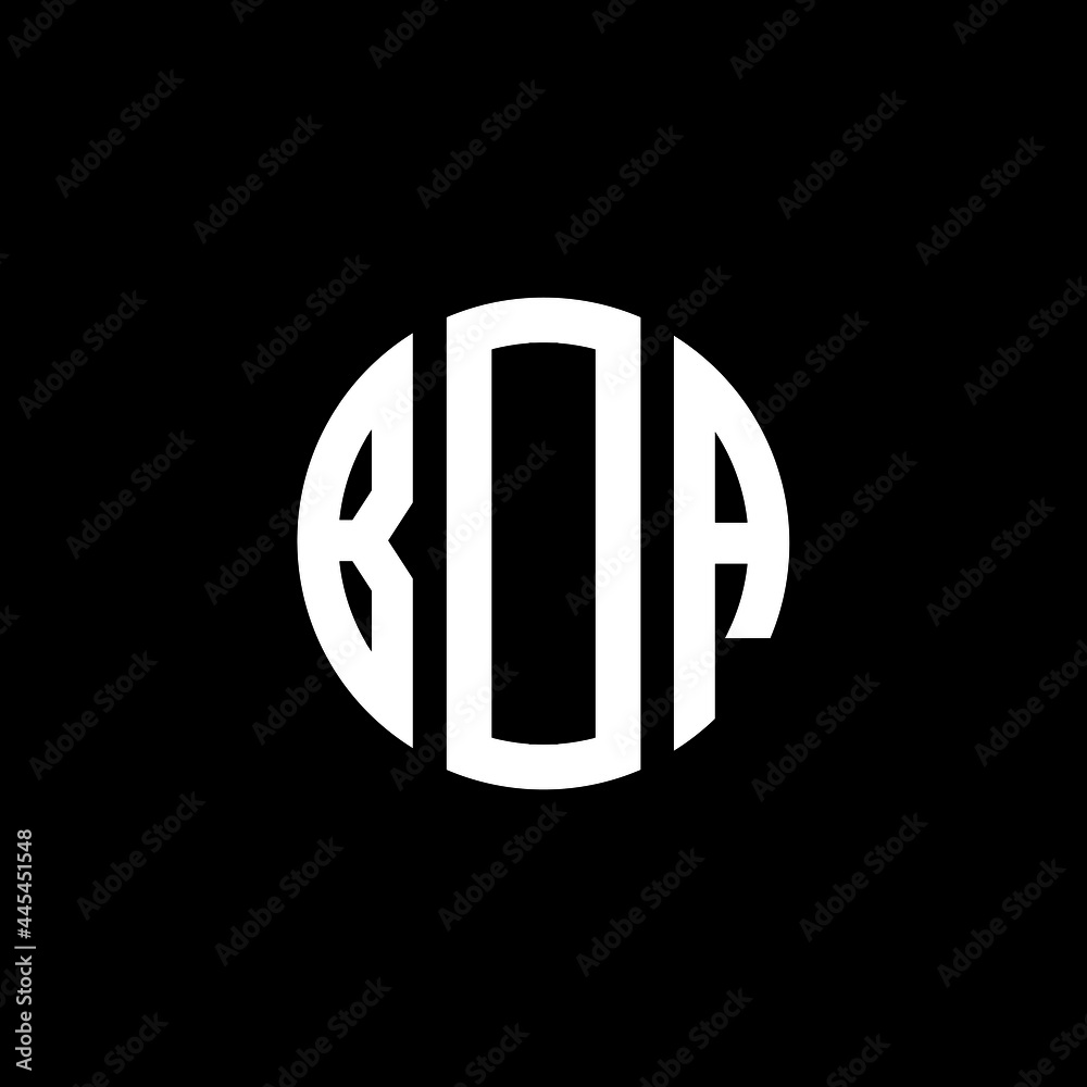 BDA letter logo design. BDA letter in circle shape. BDA Creative three ...