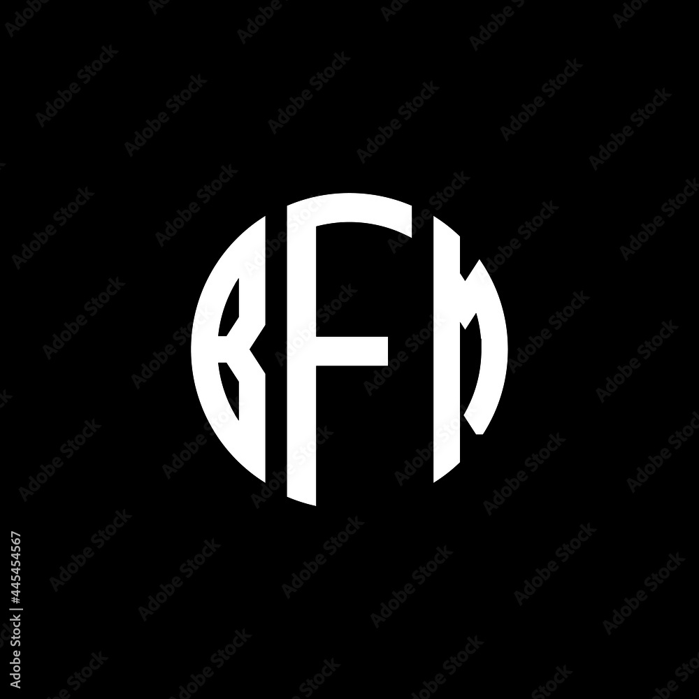 BFM letter logo design. BFM letter in circle shape. BFM Creative three ...