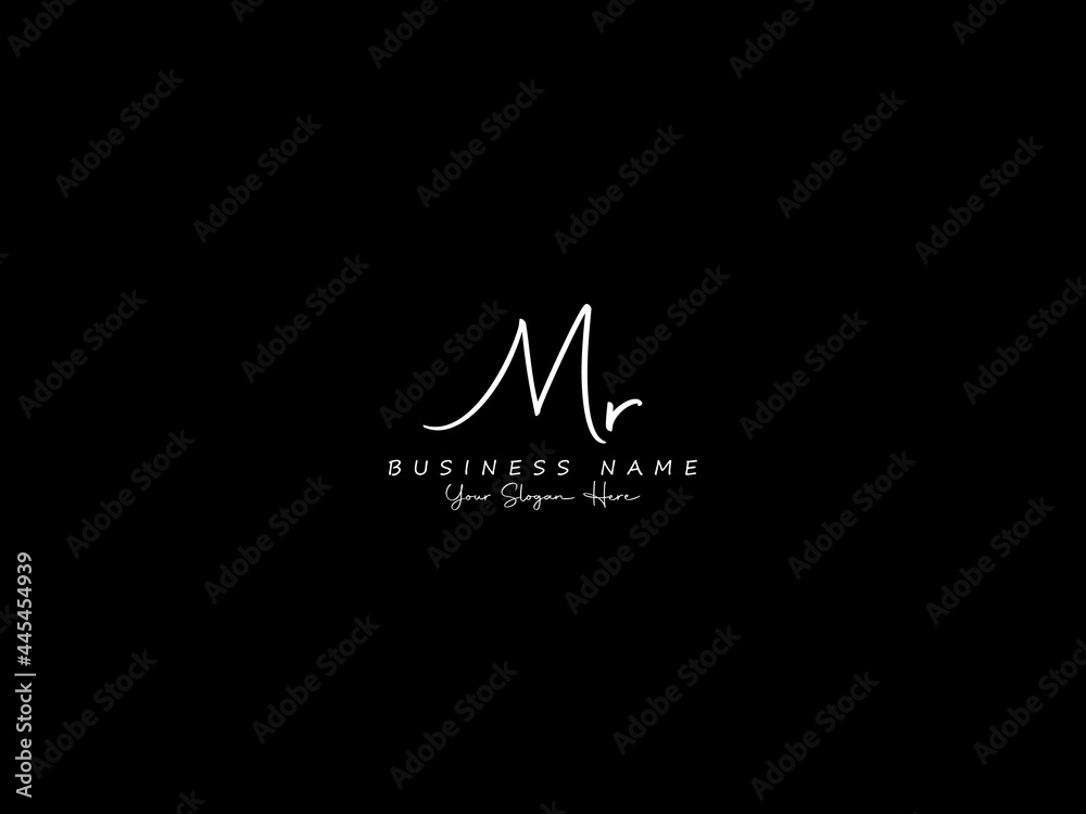 Letter MR Logo, signature mr logo icon vector image for business Stock ...