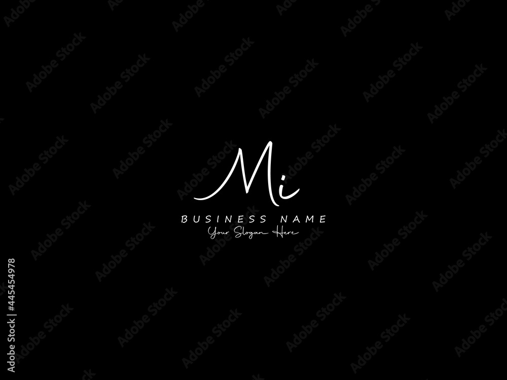Letter MI Logo, signature mi logo icon vector image for business Stock ...