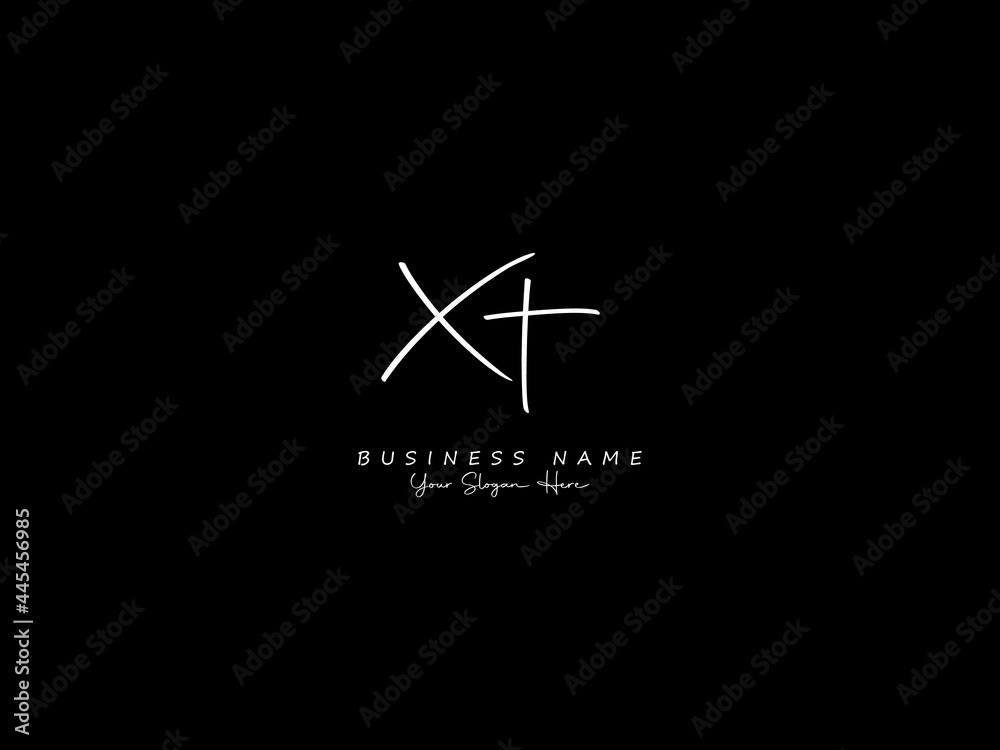 Letter XT Logo, handwritten signature xt logo icon vector for business ...