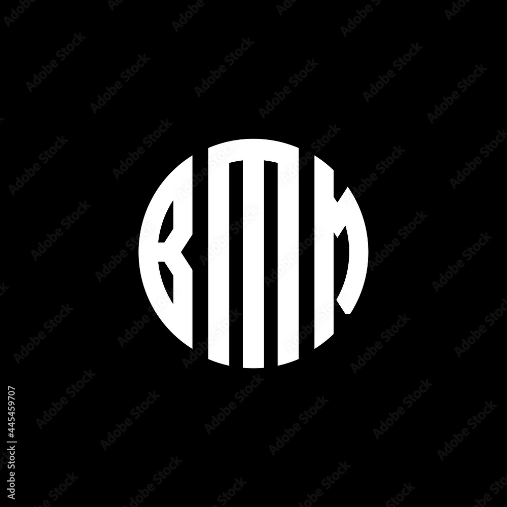 BMM letter logo design. BMM letter in circle shape. BMM Creative three ...