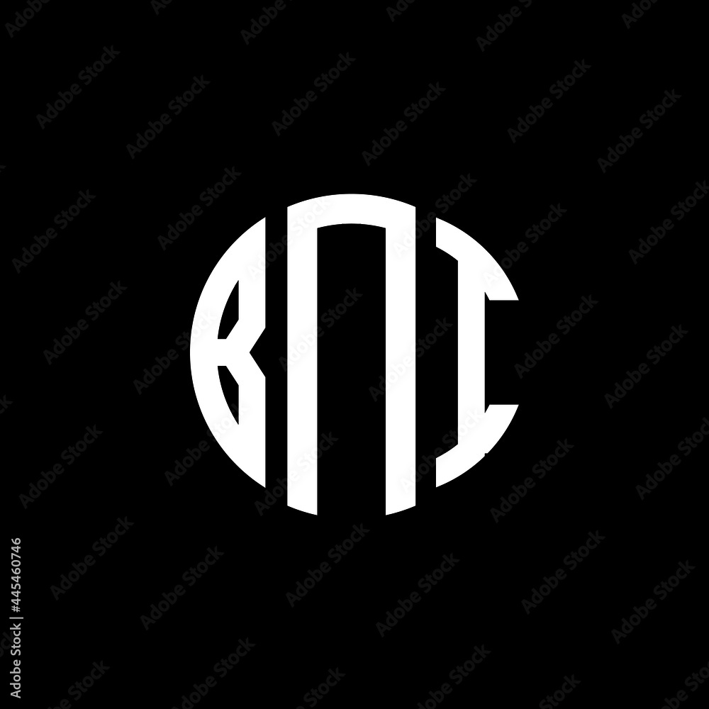 BNI letter logo design. BNI letter in circle shape. BNI Creative three ...