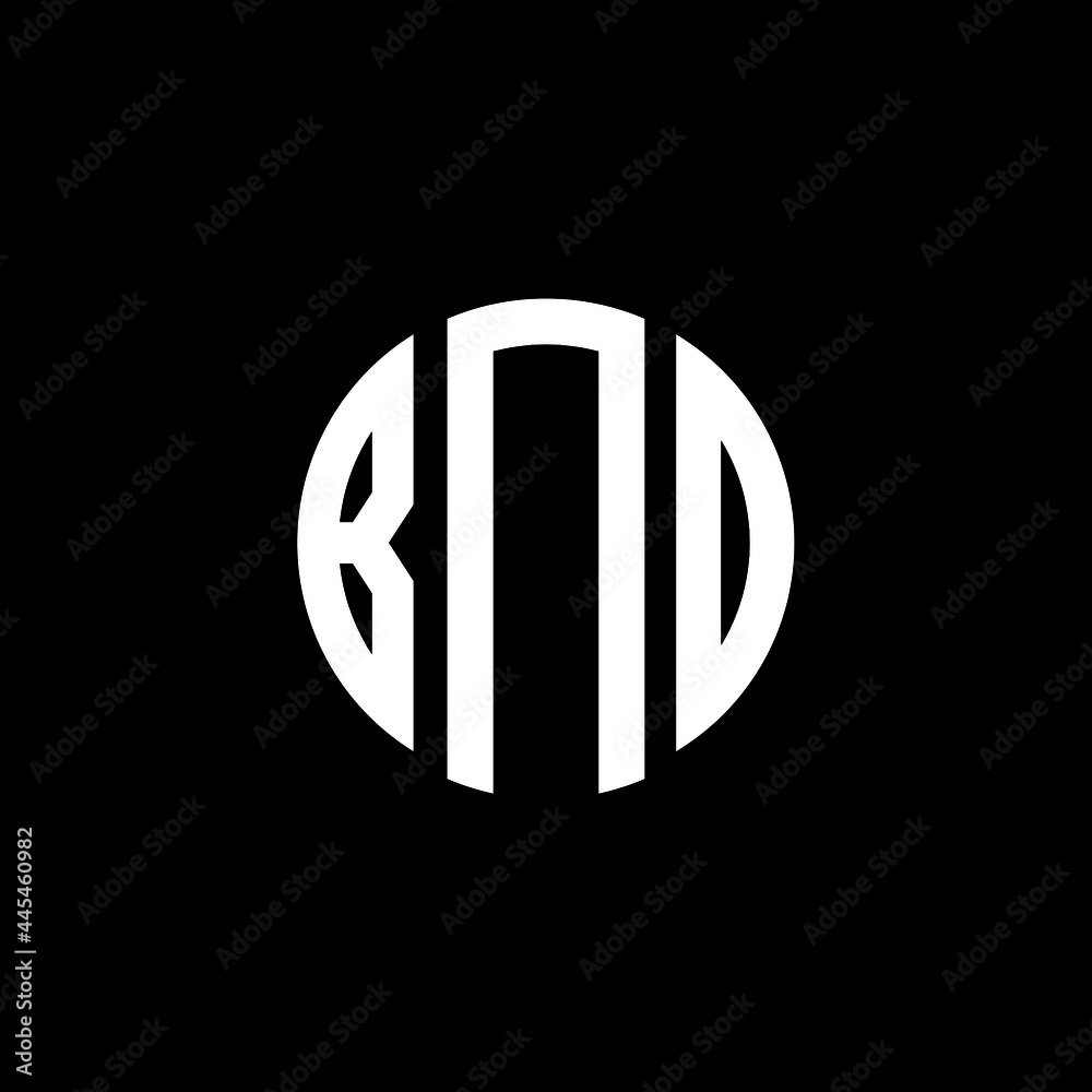 BNO letter logo design. BNO letter in circle shape. BNO Creative three ...