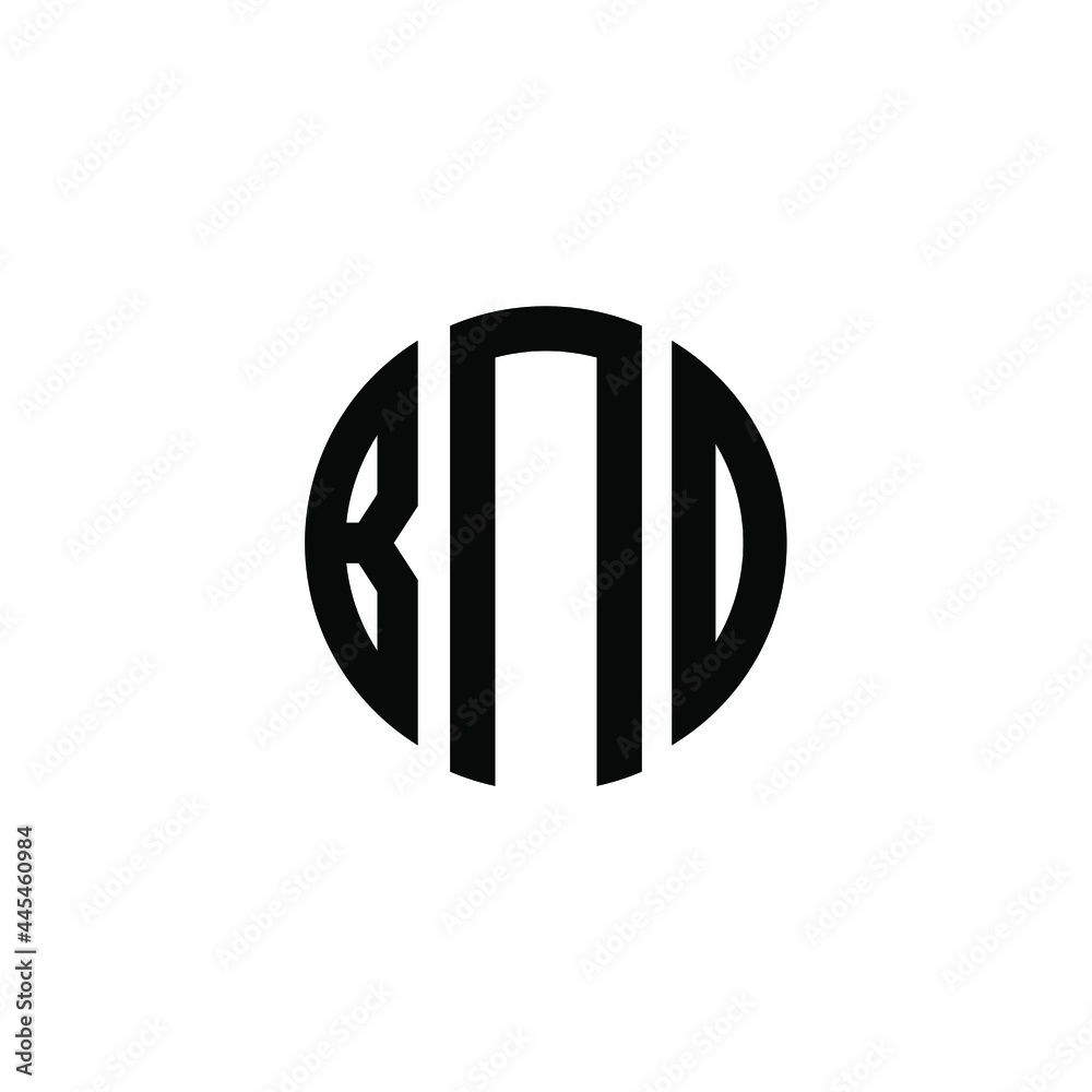 BNO letter logo design. BNO letter in circle shape. BNO Creative three ...