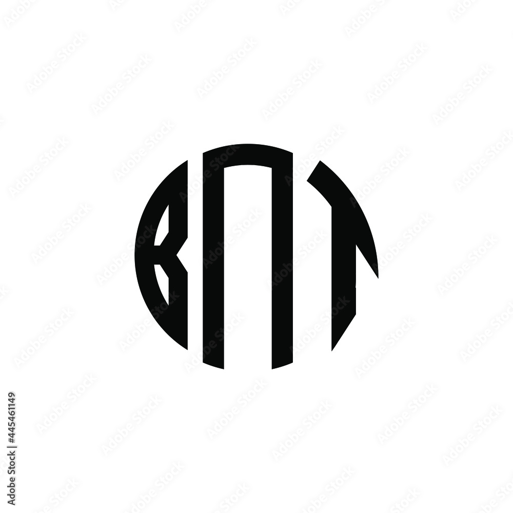 BNT letter logo design. BNT letter in circle shape. BNT Creative three ...