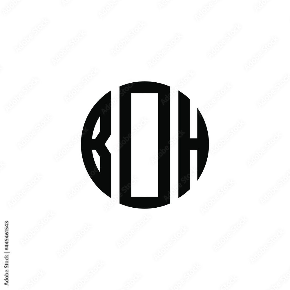 BOH letter logo design. BOH letter in circle shape. BOH Creative three ...